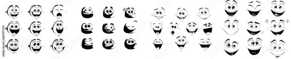 Vektor A cartoon face with blinking and laughing eyes is depicted in an ...