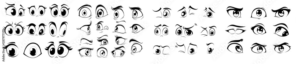 Modern giggle smile emoticons and cartoon face and blink eye animation ...