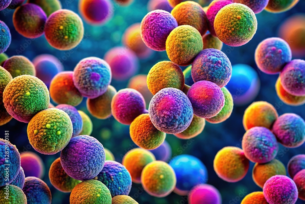 Microscopic View: Streptococcus Bacteria Chain Division & Growth, Gram ...