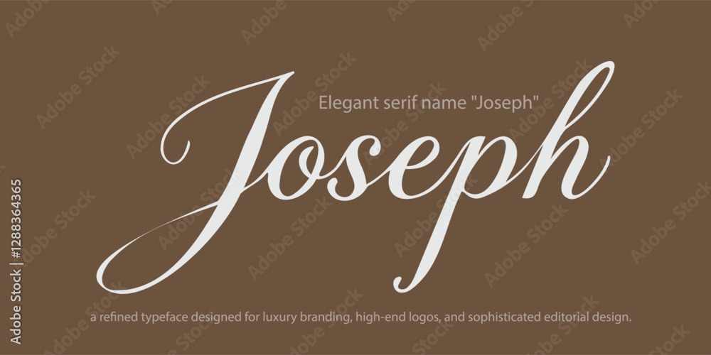 Elegant serif name "Joseph"—a refined typeface designed for luxury ...