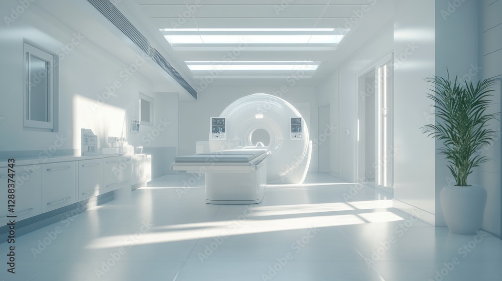 Sterile Modern MRI Room: A Clean and Bright Medical Imaging Suite Stock ...