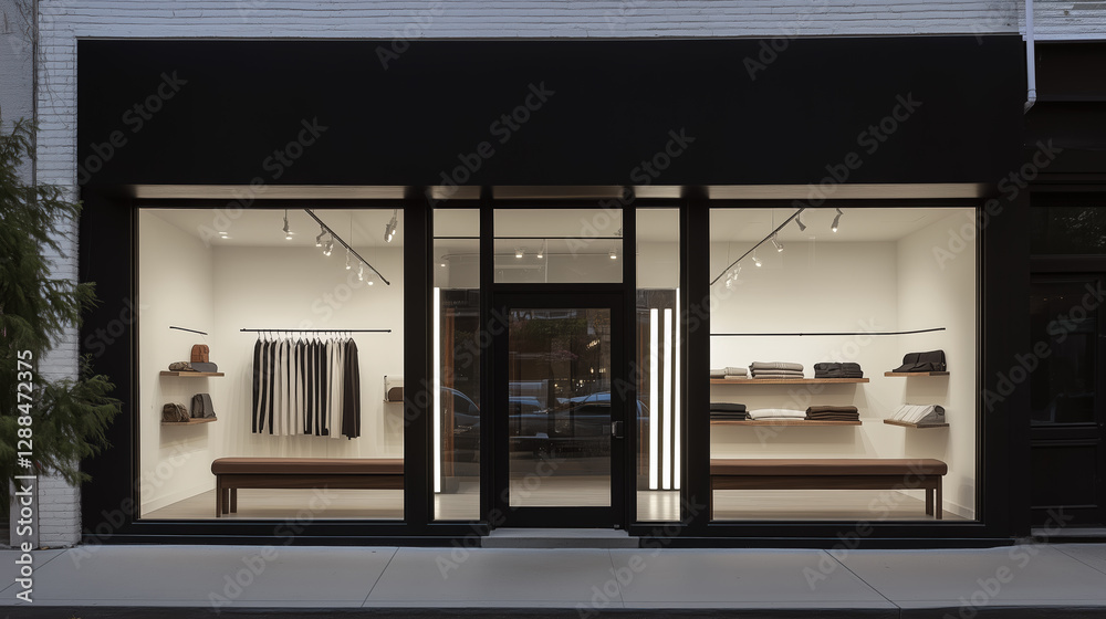 Mockup storefront, shop facade and window. Template for storefront ...