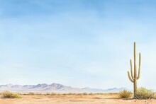 Watercolor Desert Landscape Art Free Stock Photo - Public Domain Pictures