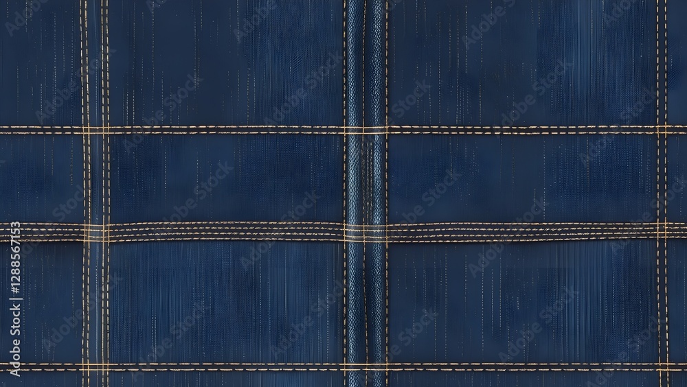 AI GENERATE, seamless denim fabric texture with visible stitching and ...