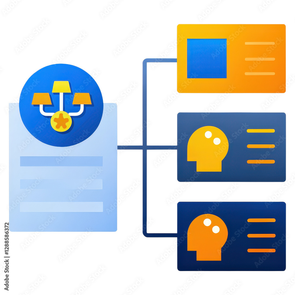 AI Task Management, A digital mind map illustrating structured tasks ...