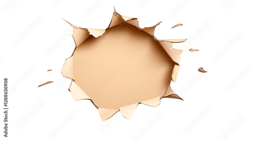 Ripped paper hole unveiling hidden potential, a symbolic visual of ...