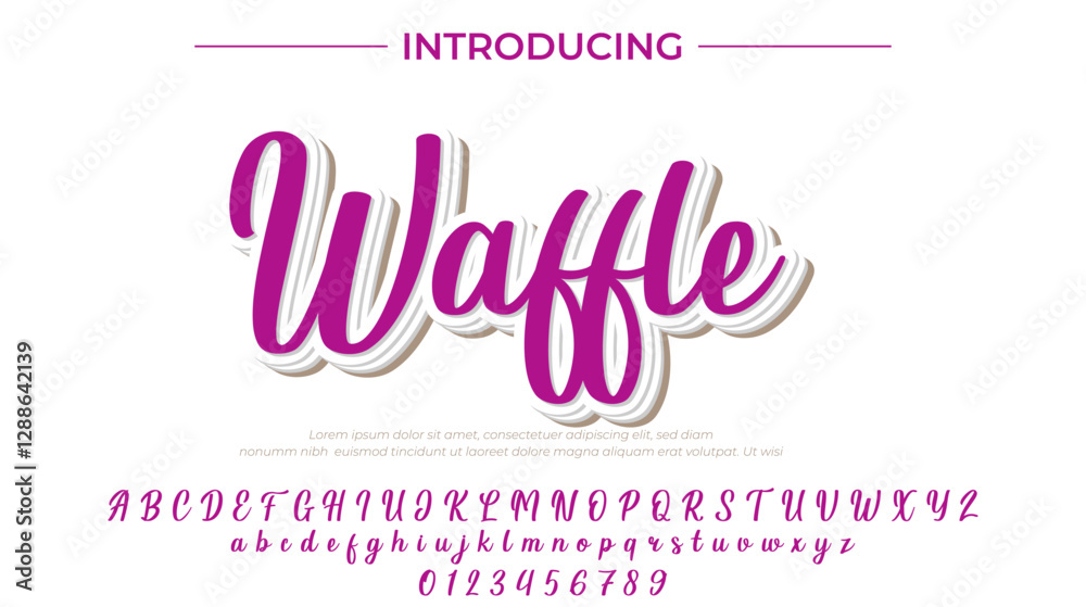 Waffle Font Stylish brush painted an uppercase vector letters, alphabet ...