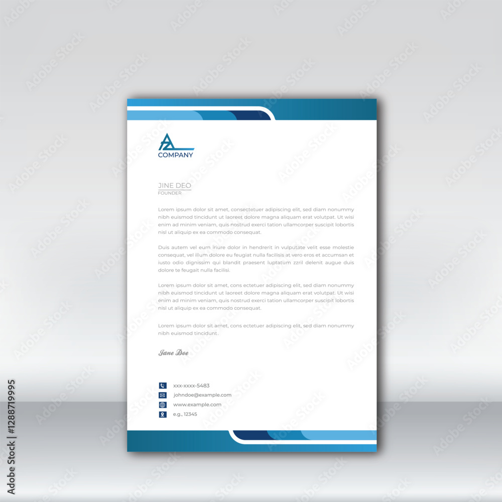 Letterhead design template for business. Simple and fist class ...