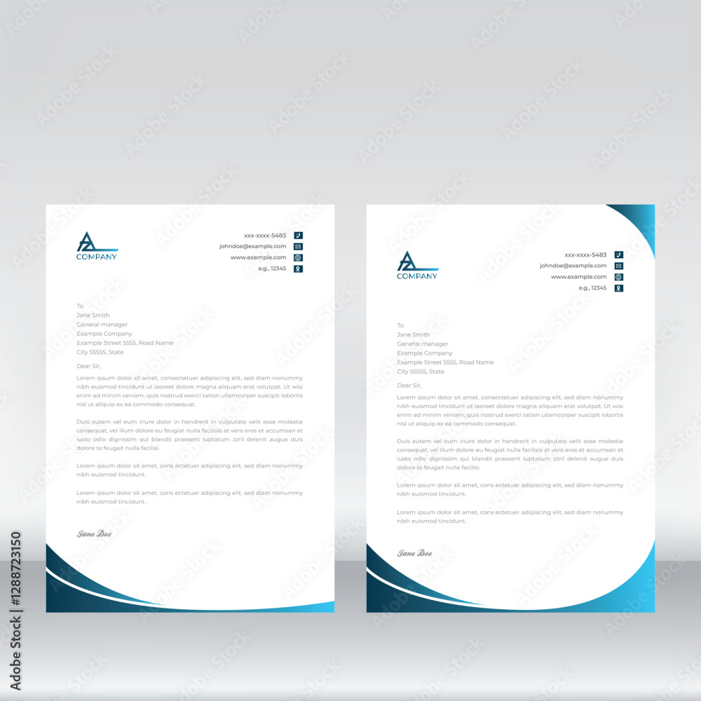 Letterhead design template for business. Simple and fist class ...