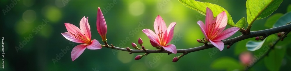 Calotropis gigantea giant flowers on tree branch, giant milkweed ...