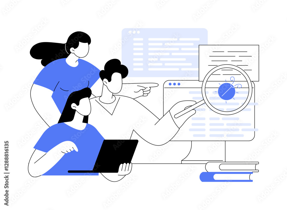 Software testing isolated cartoon vector illustrations. Stock Vector ...