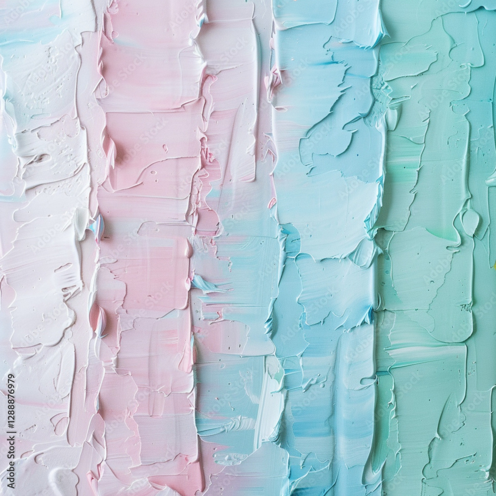 Soft pastel color palette (light pink, blue, green). Background image ...