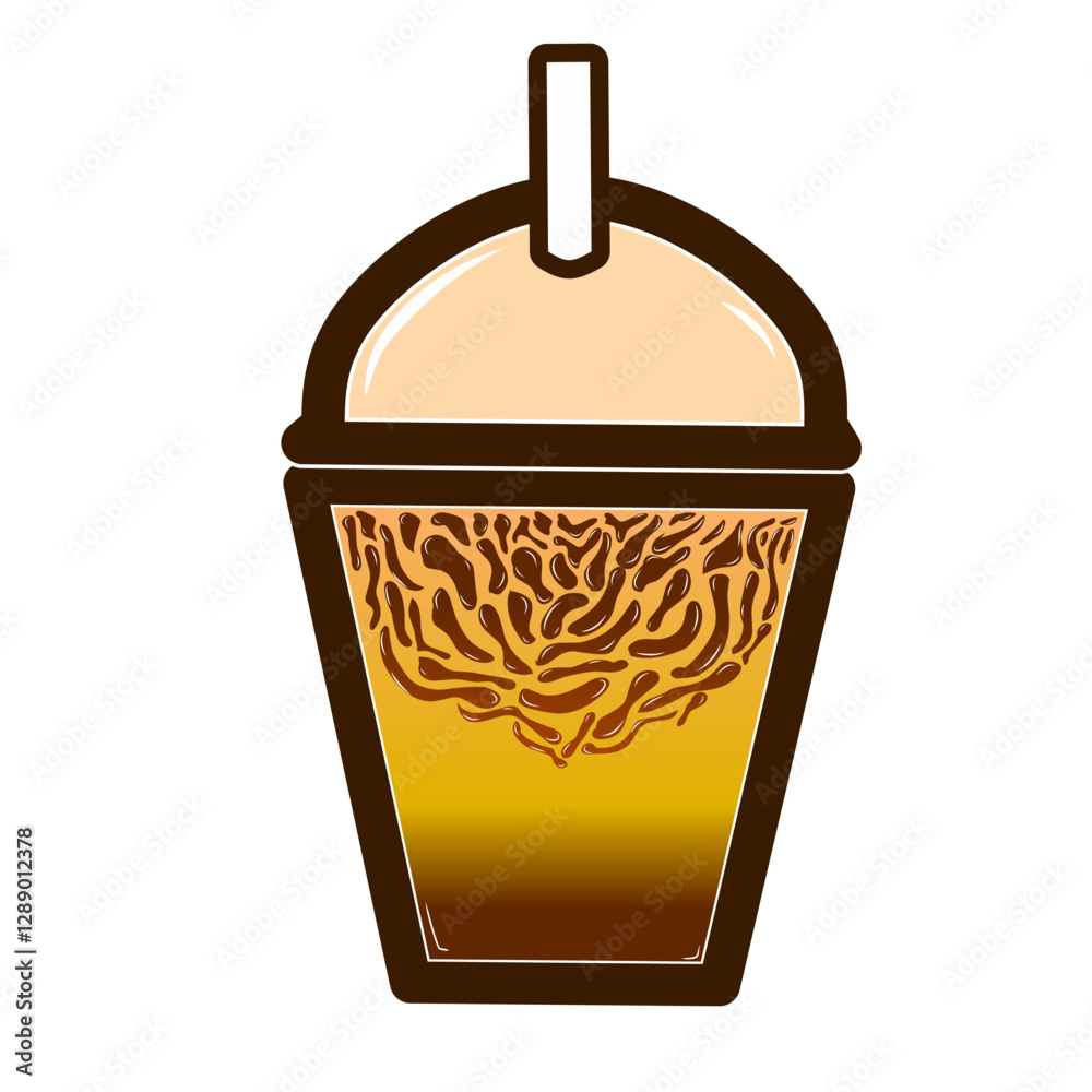vector design of cincau ice, a typical Indonesian drink. grass jelly ...