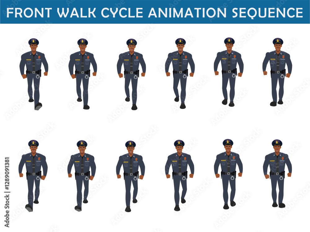 Police Officer Character Design Model Sheet. Man, Character design ...