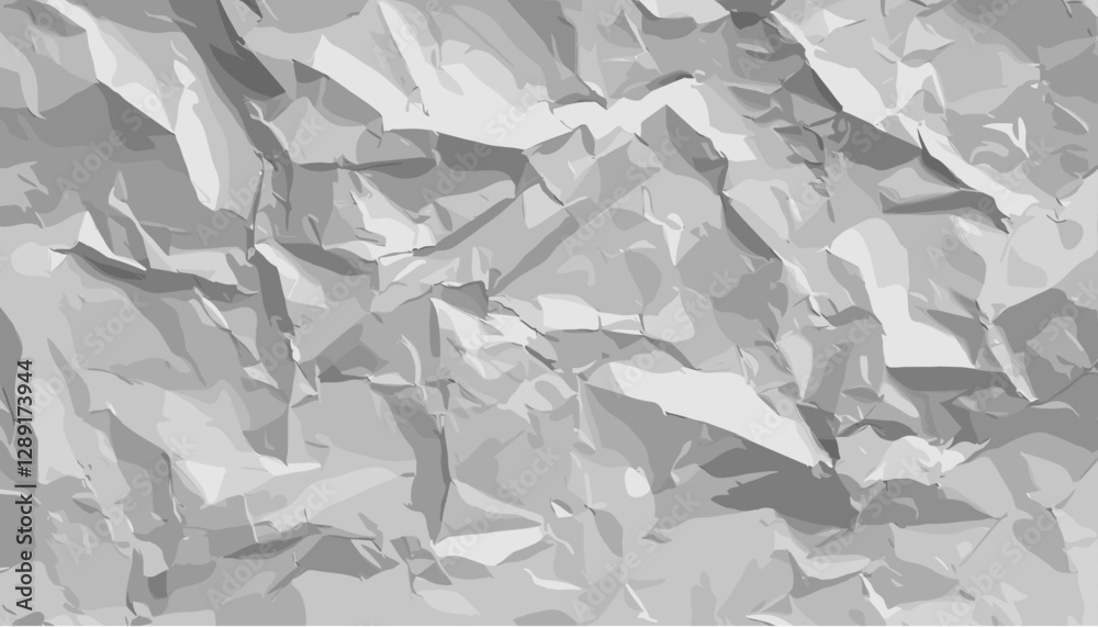 Vector crumpled paper texture overlay, wrinkled sheet, grunge paper ...