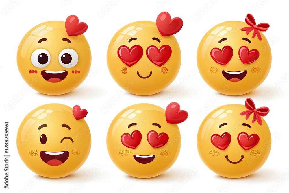Comprehensive Set of Emoticons Displaying Various Emoji Faces Stock ...