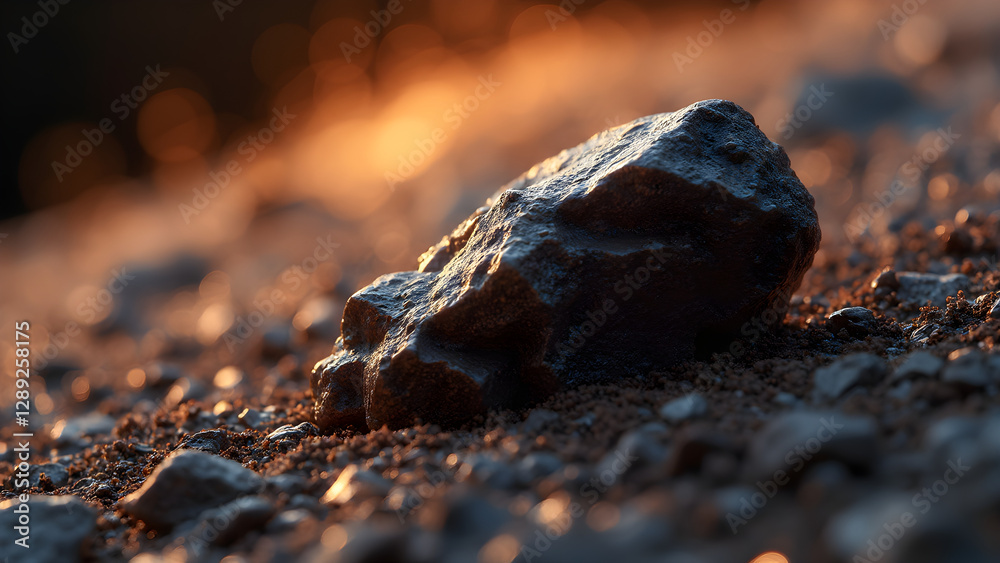 Macro shot of meteorite texture. Detailed composition of meteorites ...