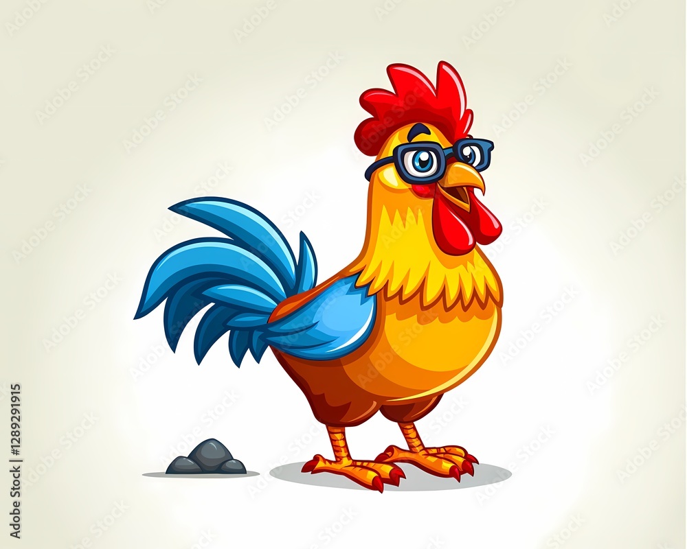 cock and rooster vector illustration cartoon icon with glasses icono de ...