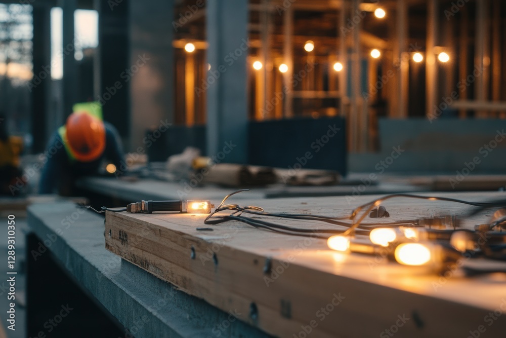 Replacing lamps in construction lighting, detailing tools and ...