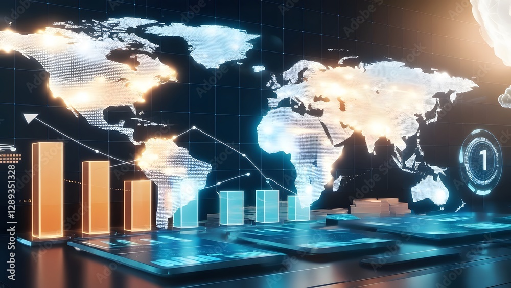 Global Market Data: A stylized visual representation of global market ...