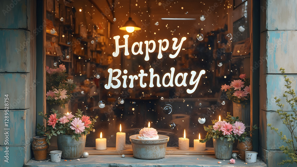 Painting birthday wishes on a window. DIY window painting ideas ...