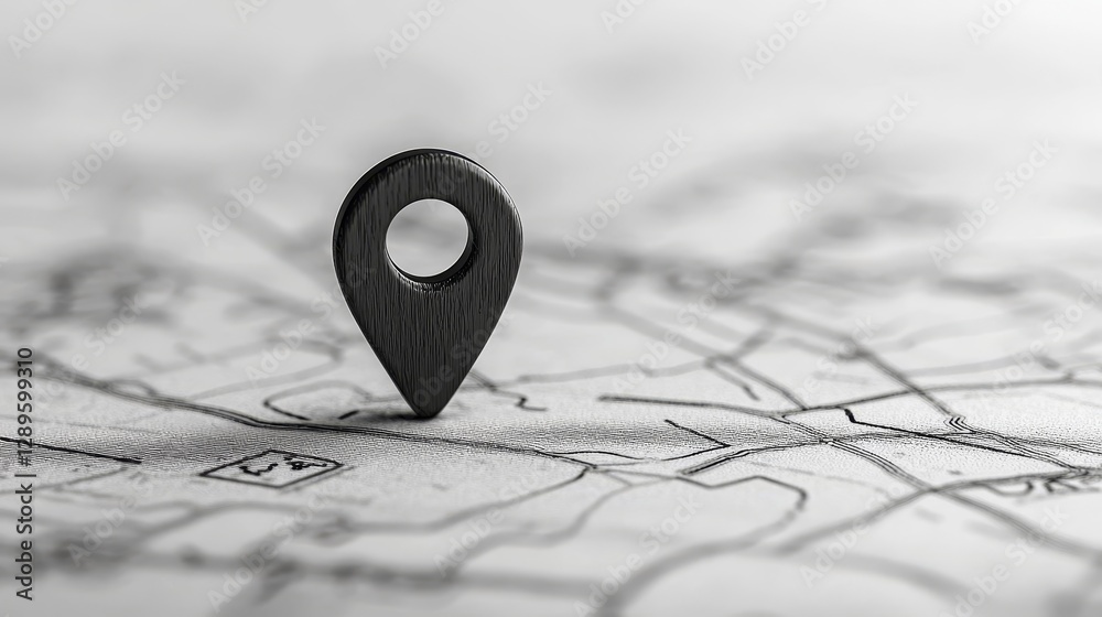 An easy-to-understand icon of a black and white location pin, that has ...