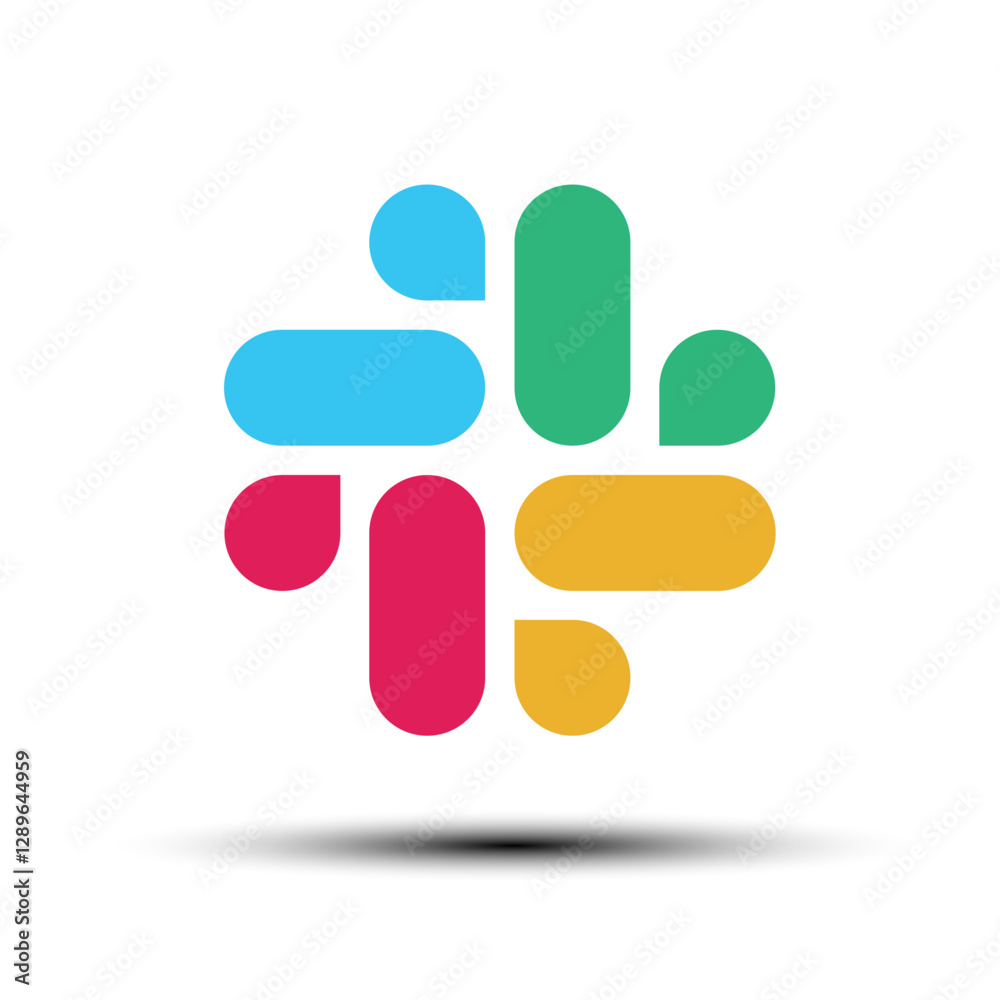 Slack icon logo vector . Kuaishou social network logo with shadow ...