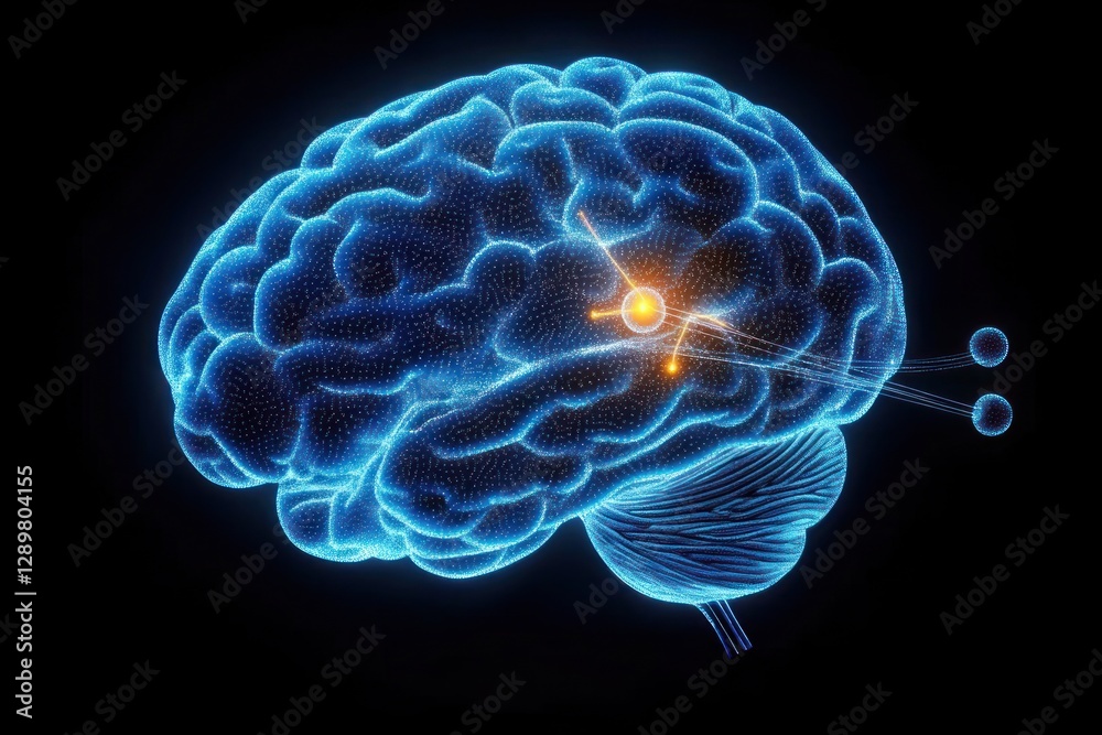 3D Rendering of Human Brain with Optical and Cranial Nerves Anatomy ...