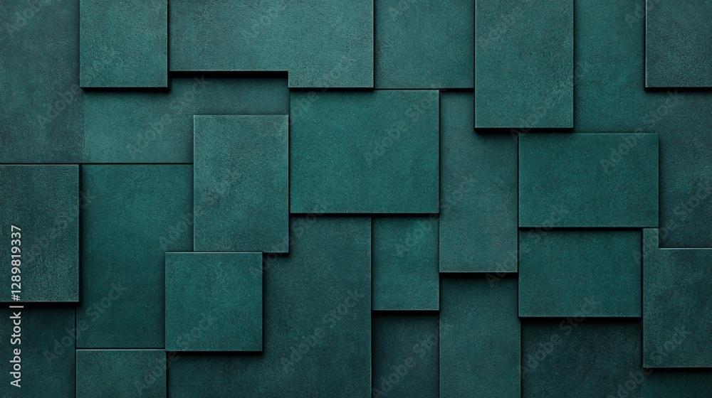 Teal Tiles Texture: Geometric patterns of teal-colored tiles creating a ...