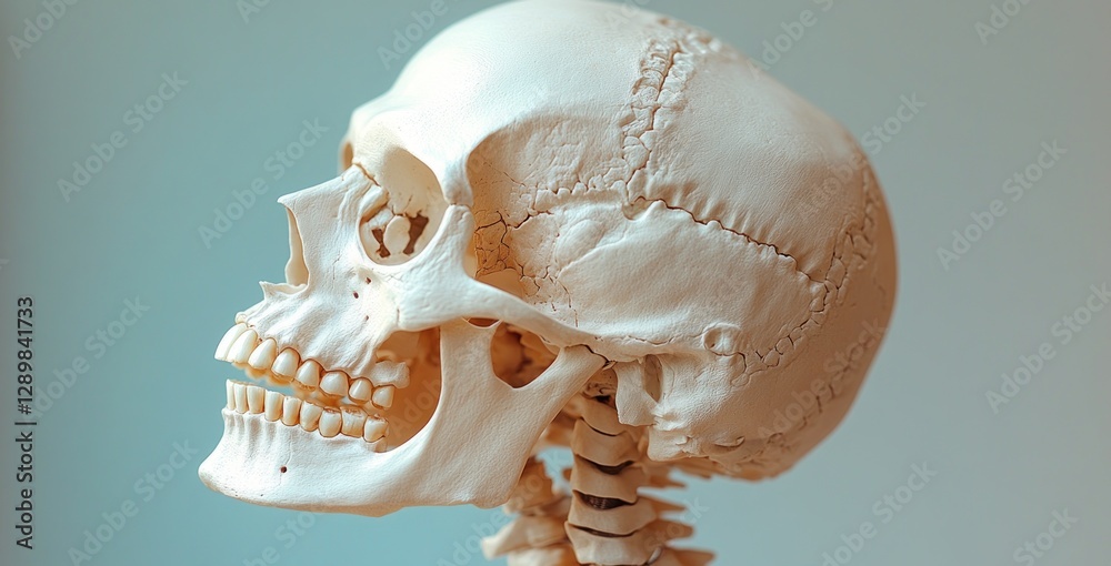 Realistic Human Skeletal System 3D Rendering Detailed Anatomy of Axial ...