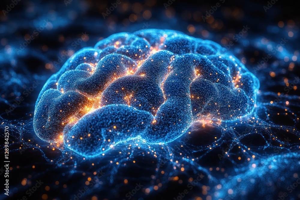 Hyper-Realistic Medical Illustration of Human Brain with Neural Pathways and Pituitary Gland in ...