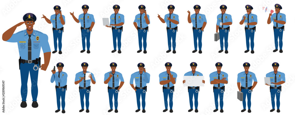Police Officer Character Design Model Sheet. Man, Character design ...