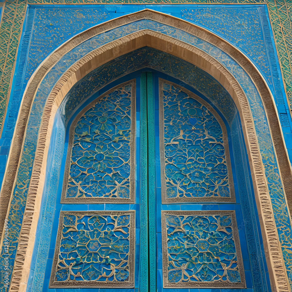 Detail of arc of Gur-e-Amir or Guri Amir, mausoleum of the Turco-Mongol ...