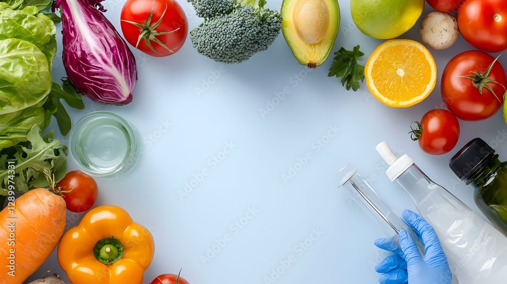 Food Safety and Hygiene Guidelines, a circular layout illustrating ...