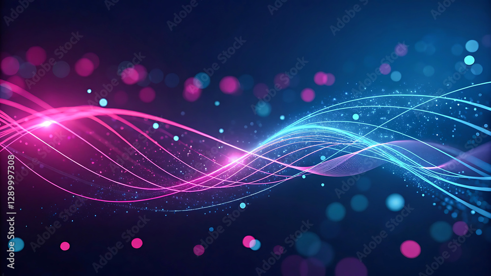 Data wave connect line bg. Data graph flow technology. Futuristic wave ...