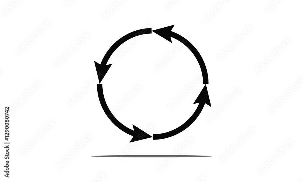 Circle arrow icon set. Symbol of reload, refresh, loading, recycle and repeat. Interconnecting ...