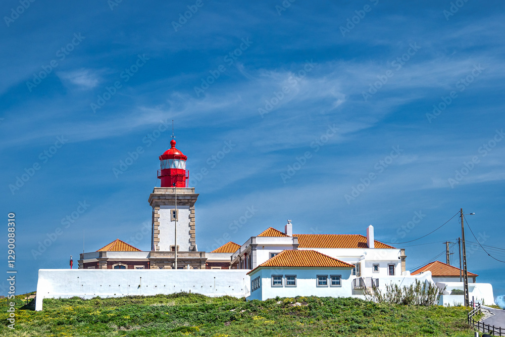 Lighthouse on Cabo da Roca - Roca Cape in Portugal, westernmost point ...