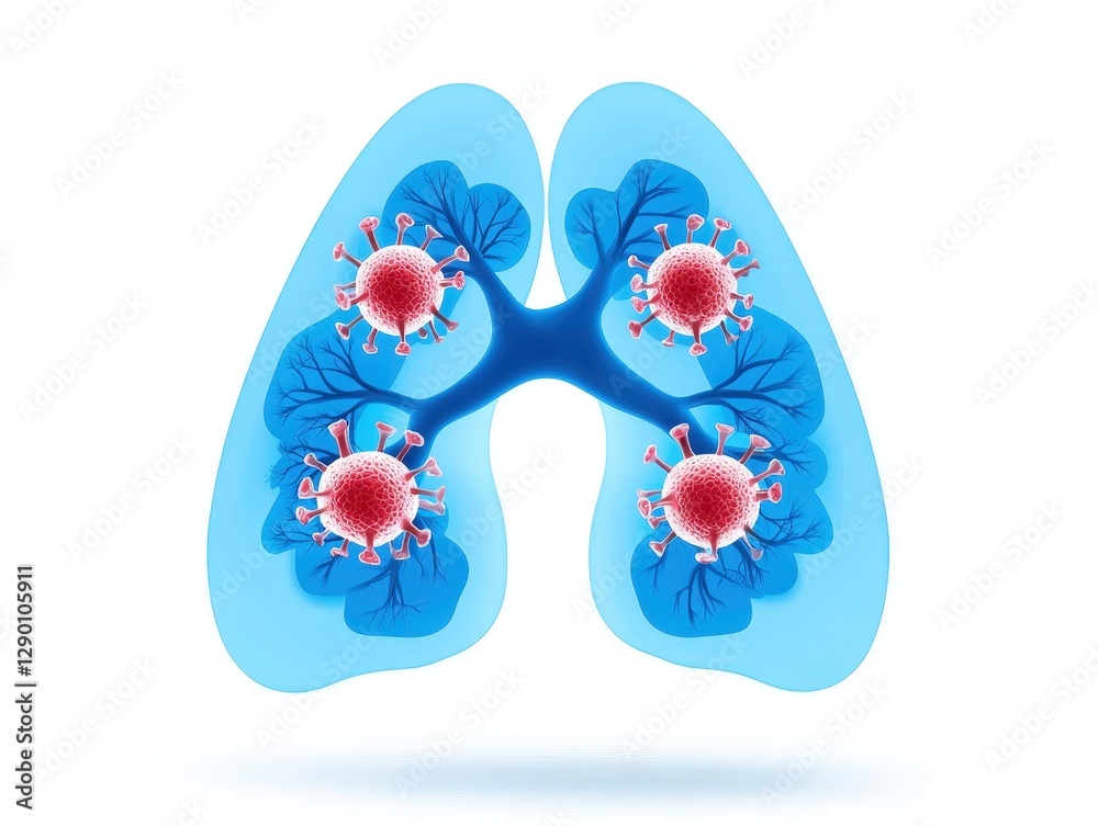 Detailed anatomical diagram of human lungs for educational purposes and ...