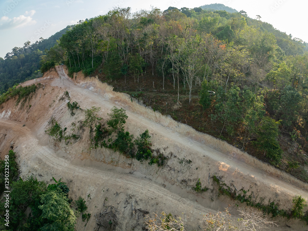Deforestation aerial photo,Forest destroyed environmental damage from ...