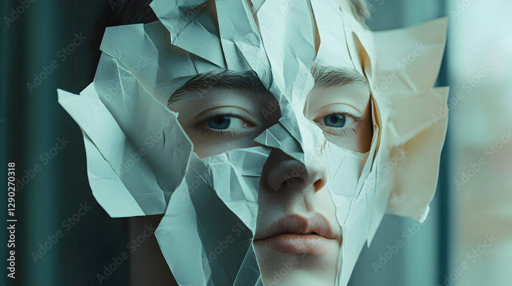 pulling a string attached to their paper arm, revealing layers of ...