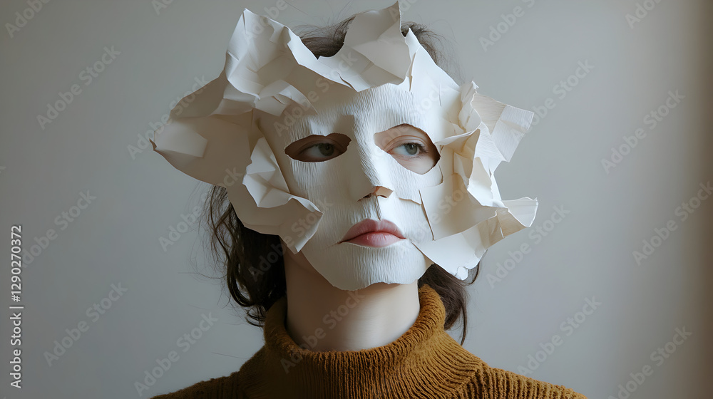 pulling a string attached to their paper arm, revealing layers of ...