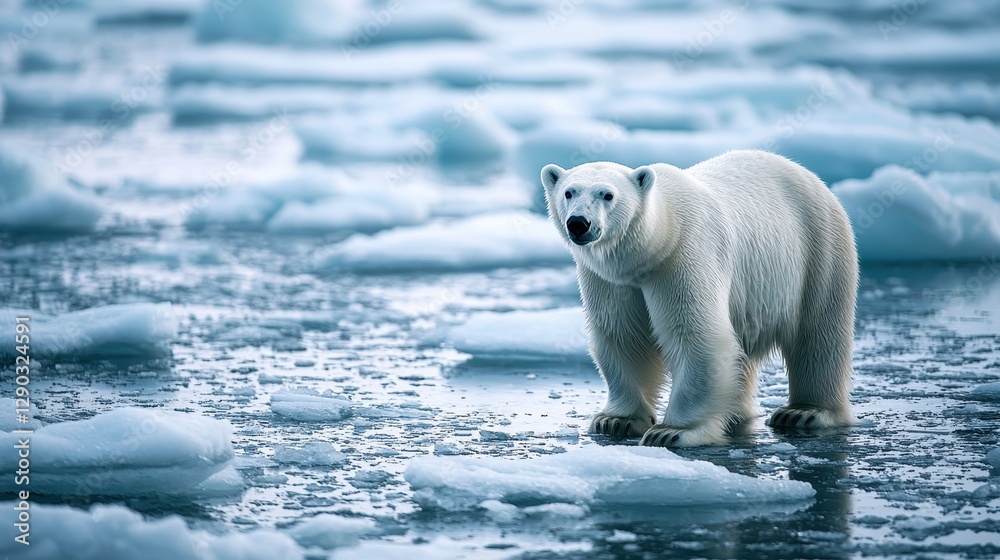Wildlife photography polar bear amid melting ice floe in the arctic's ...