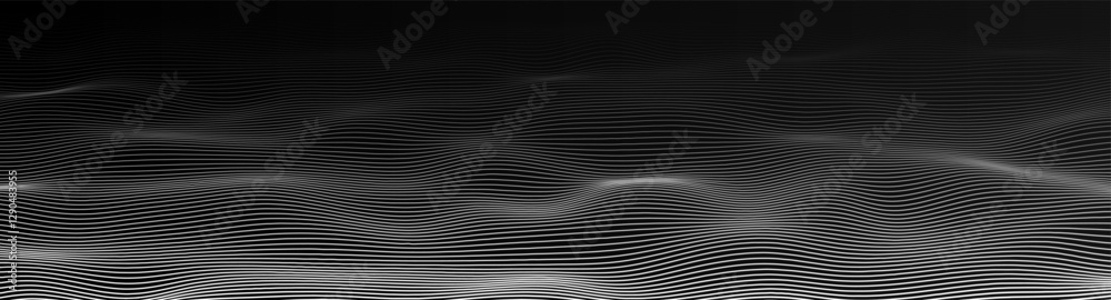 Vector wavy line pattern with black and white abstract design. White ...