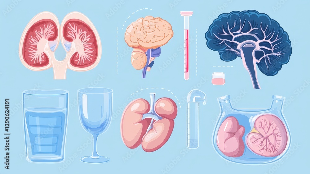 A medical infographic showing how dehydration affects different organs ...