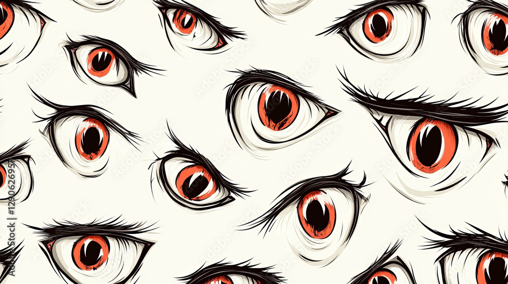 Cartoon eyes beast devil monster animals eyeballs of angry or scary ...