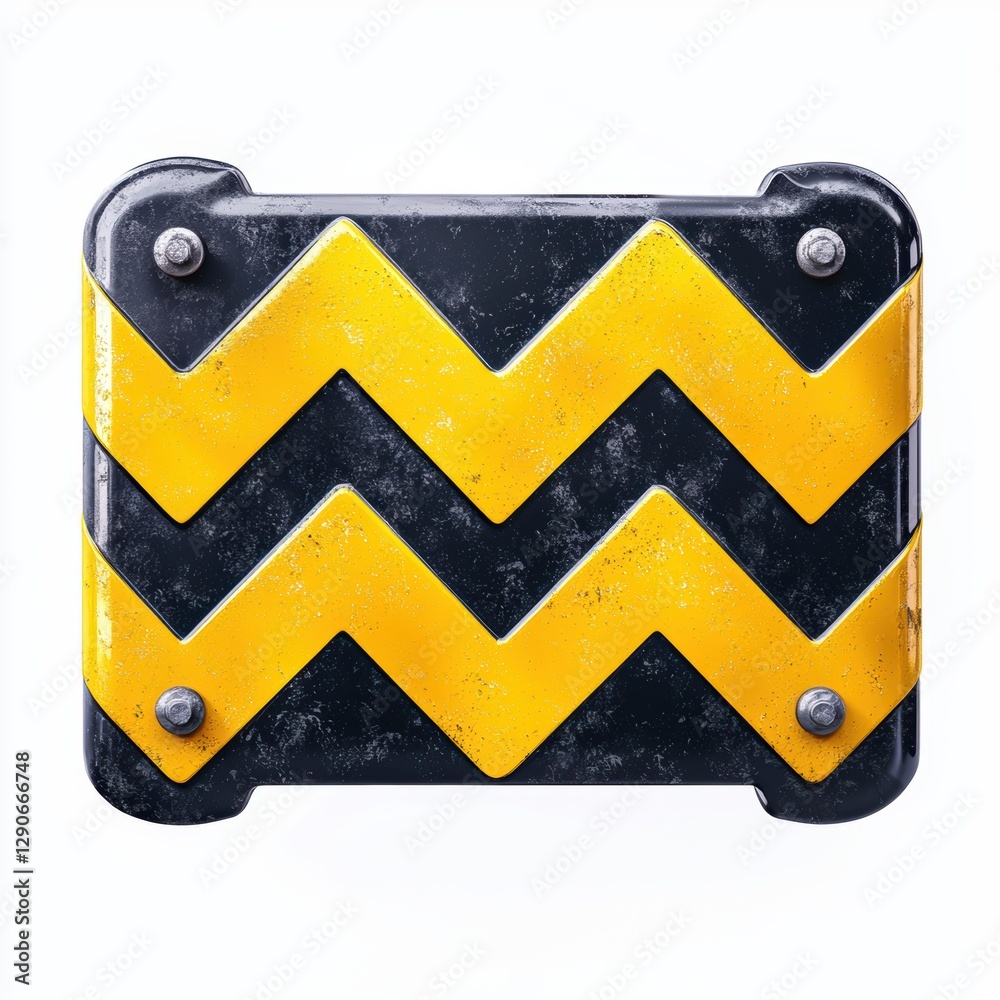 Road work signage engineering Concept. A black and yellow chevron ...