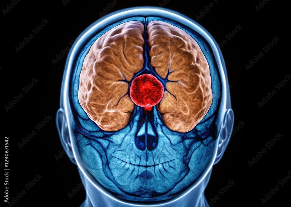 Axial Head CT Scan Showing Frontal Lobe Contusional Hemorrhage Stock ...