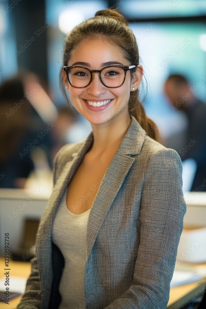 the most beautiful woman in tech, she is smiling and wearing glasses ...