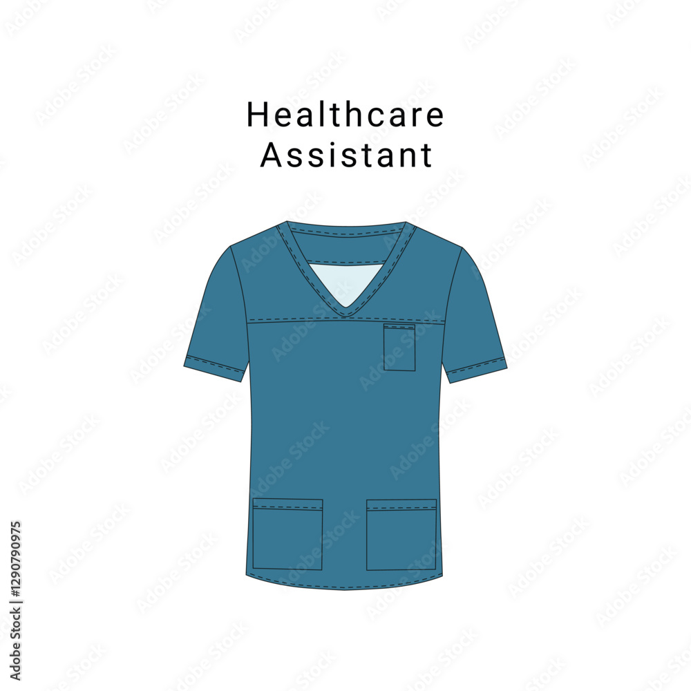 Ward staff Healthcare Assistant clothing flat fashion illustration ...