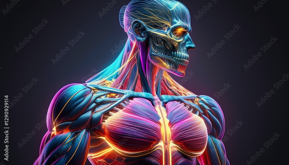 Anatomy of muscles: clarity through diagrams. Stock Illustration ...
